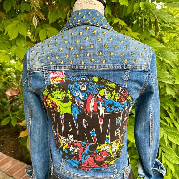Marvel | Jackets & Coats | Marvel Jean Studded Jacket | Poshmark